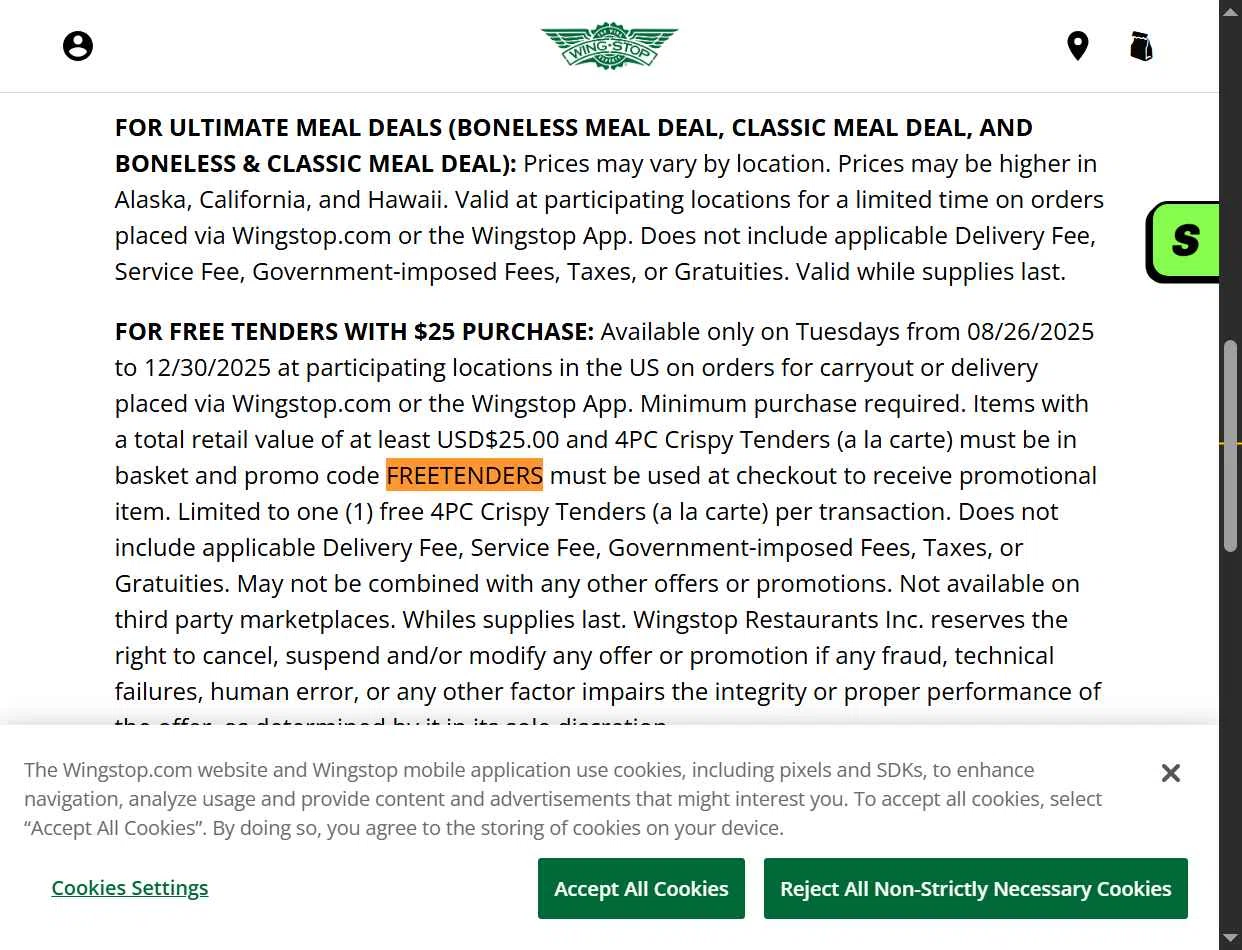 Wingstop Promo Codes - 10% Off (1 Verified) Nov 2025