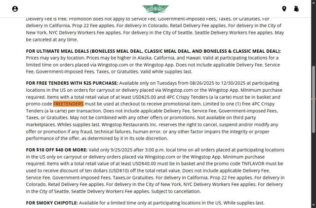 Wingstop Promo Codes (1 Verified) - $10 Off w/Code Oct 2025