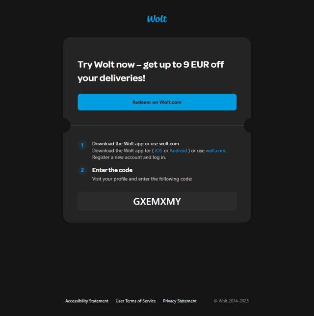 Wolt Promo Codes (6 Verified) - $5 Off w/Code Oct 2025