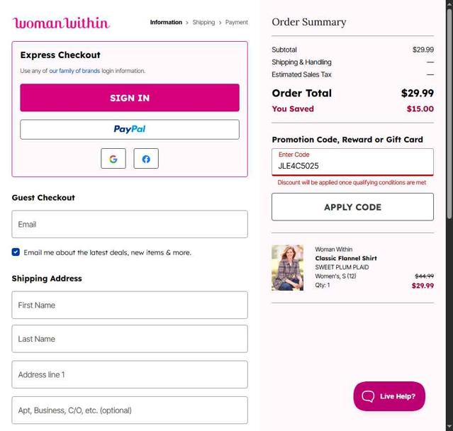 Woman Within Promo Codes - 70% Off (Verified) Oct 2025