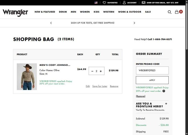 Wrangler Discount Codes - 20% Off (2 Verified) Sep 2025