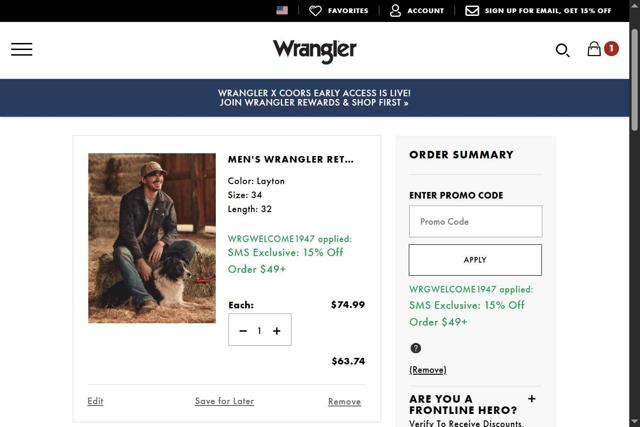 Wrangler Discount Codes - 20% Off (2 Verified) Oct 2025
