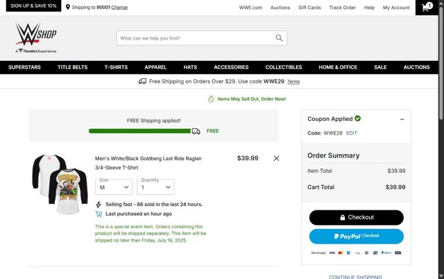 WWE Promo Codes (8 Verified) - 10% Off Sitewide Jul 2025