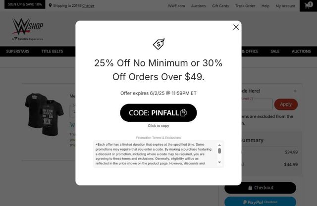 WWE Promo Codes (7 Verified) - 25% Off Sitewide Jun 2025