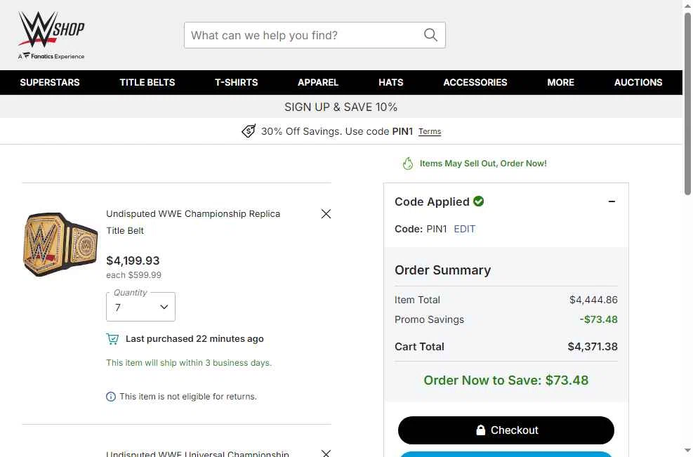 WWE Shop Promo Codes - 30% Off (6 Verified) Dec 2025