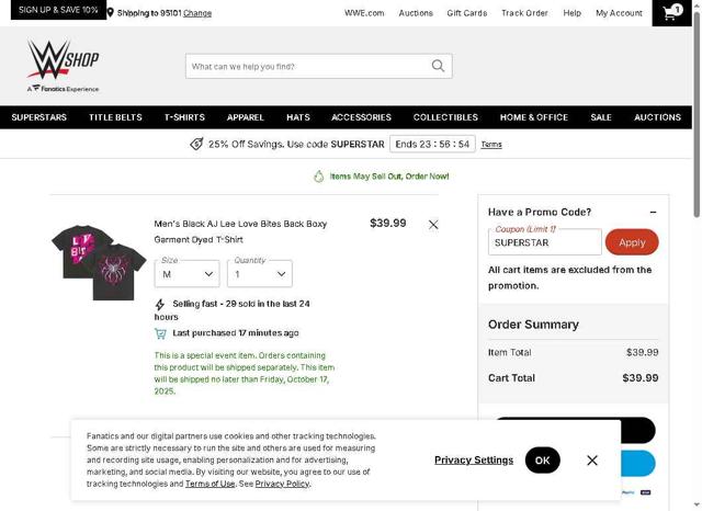 WWE Shop Promo Codes (9 Verified) - 25% Off w/Code Sep 2025