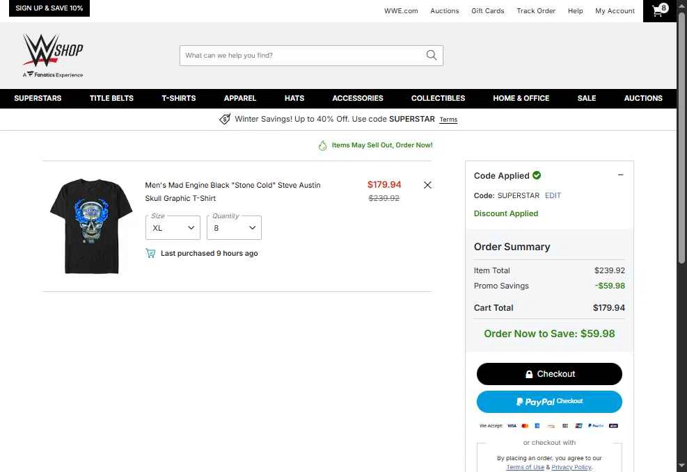 WWE Shop Promo Codes - 35% Off (8 Verified) Jan 2026