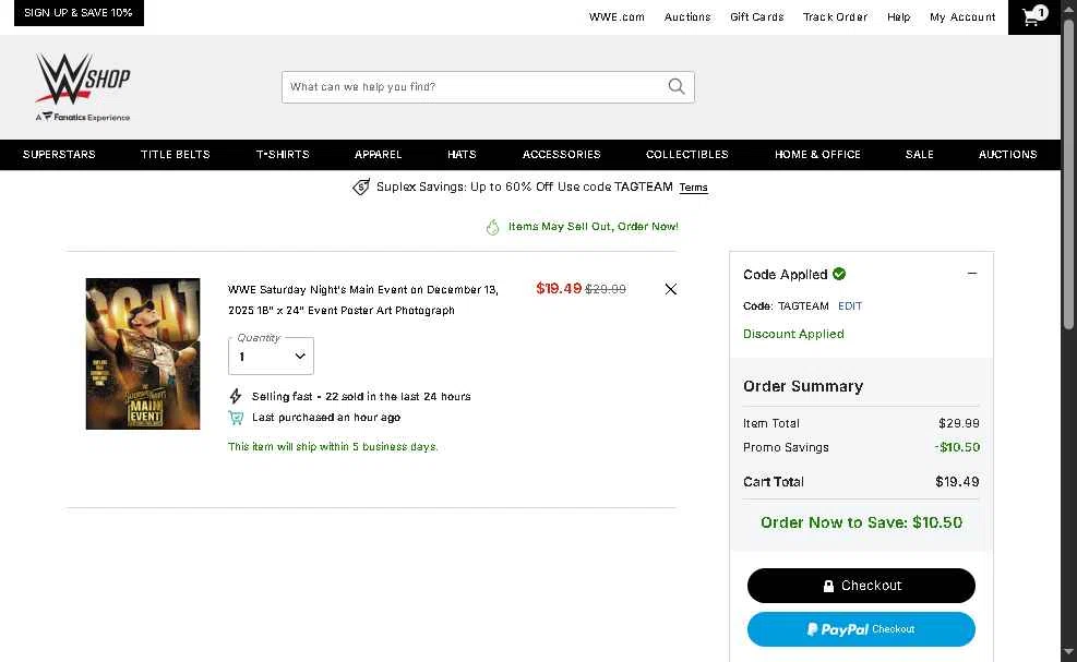 WWE Shop Promo Codes - 10% Off (6 Verified) Dec 2025