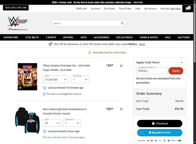 WWE Shop Discount Codes (4 Verified) - 10% Off May 2025