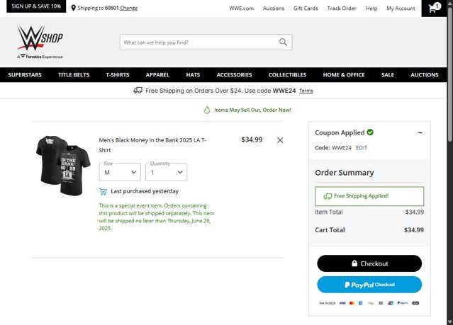 WWE Shop Promo Codes (7 Verified) - 25% Off w/Code Jun 2025