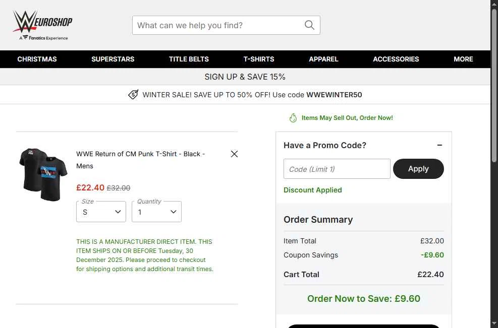 WWE Shop Promo Codes - 35% Off (8 Verified) Jan 2026