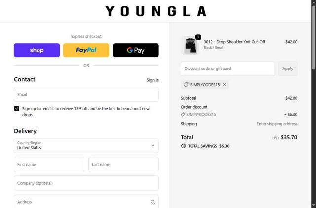 YoungLA Promo Codes (1 Verified) - 15% Off Sitewide Oct 2025