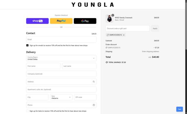 YoungLA Promo Codes (1 Verified) - 15% Off Sitewide Sep 2025