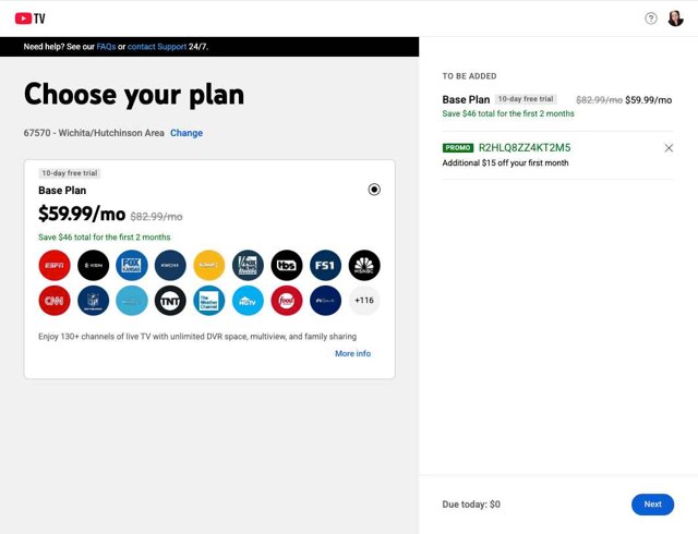 YouTube TV Promo Codes - $15 Off (2 Verified) Sep 2025