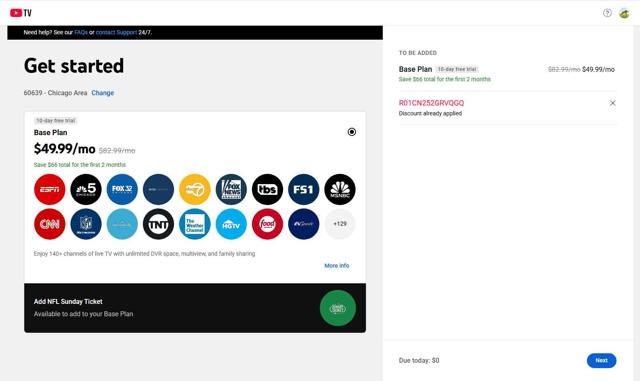 YouTube TV Promo Codes - 10% Off (2 Verified) Oct 2025
