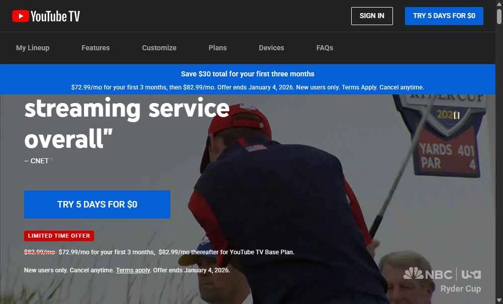 YouTube TV Promo Codes - $15 Off (3 Verified) Dec 2025