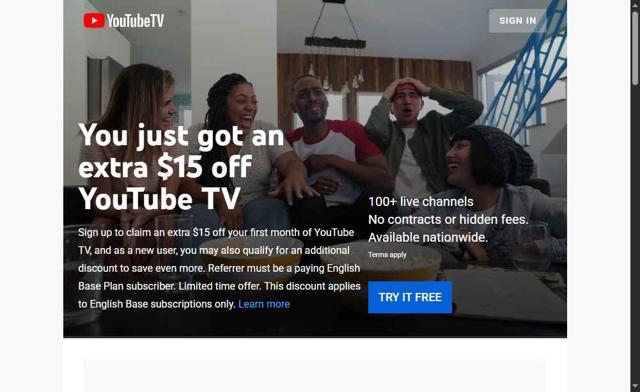 YouTube TV Promo Codes - 10% Off (2 Verified) Oct 2025