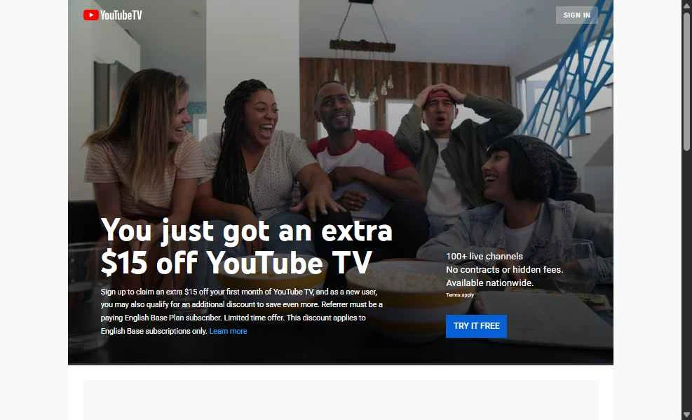 YouTube TV Promo Codes - $10 Off (1 Verified) Dec 2025