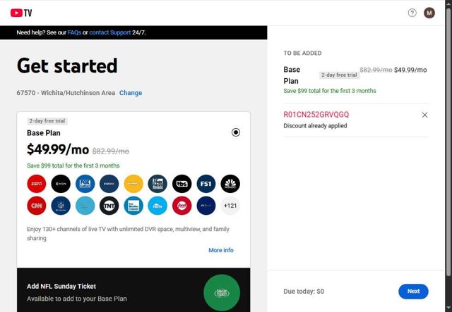 YouTube TV Promo Codes - $15 Off (2 Verified) Sep 2025