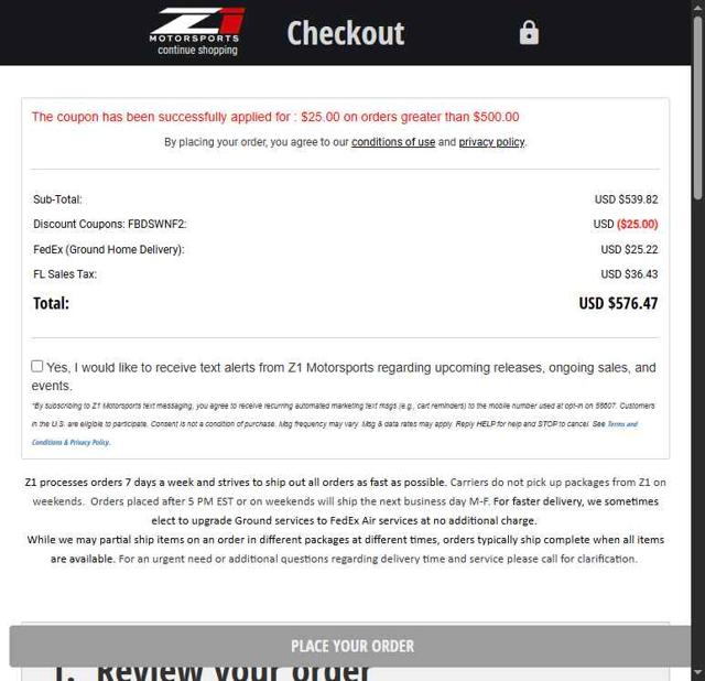 Z1 Motorsports Promo Codes - 10% Off Coupons Oct 2025