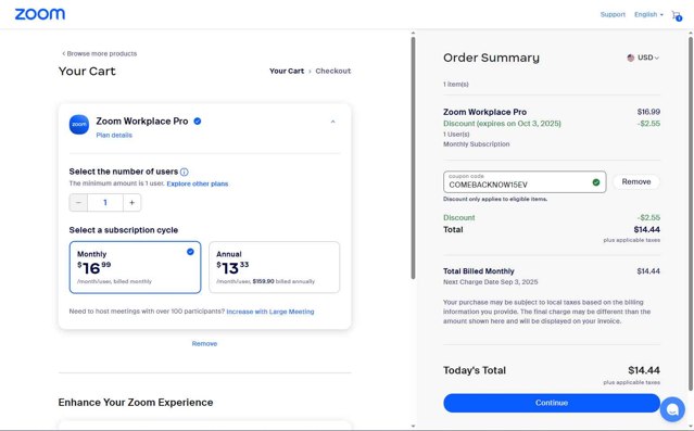 Zoom Promo Codes (6 Verified) - 15% Off w/Code Sep 2025