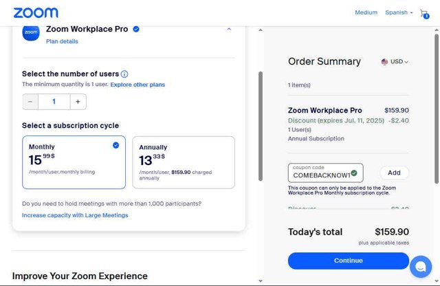 Zoom Promo Codes (6 Verified) - 50% Off w/Code Jun 2025